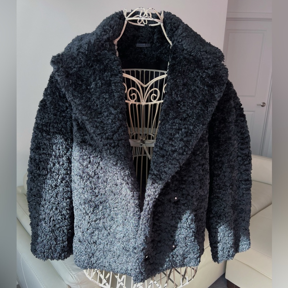 Cos Oversized Faux Shearling Jacket - Gem